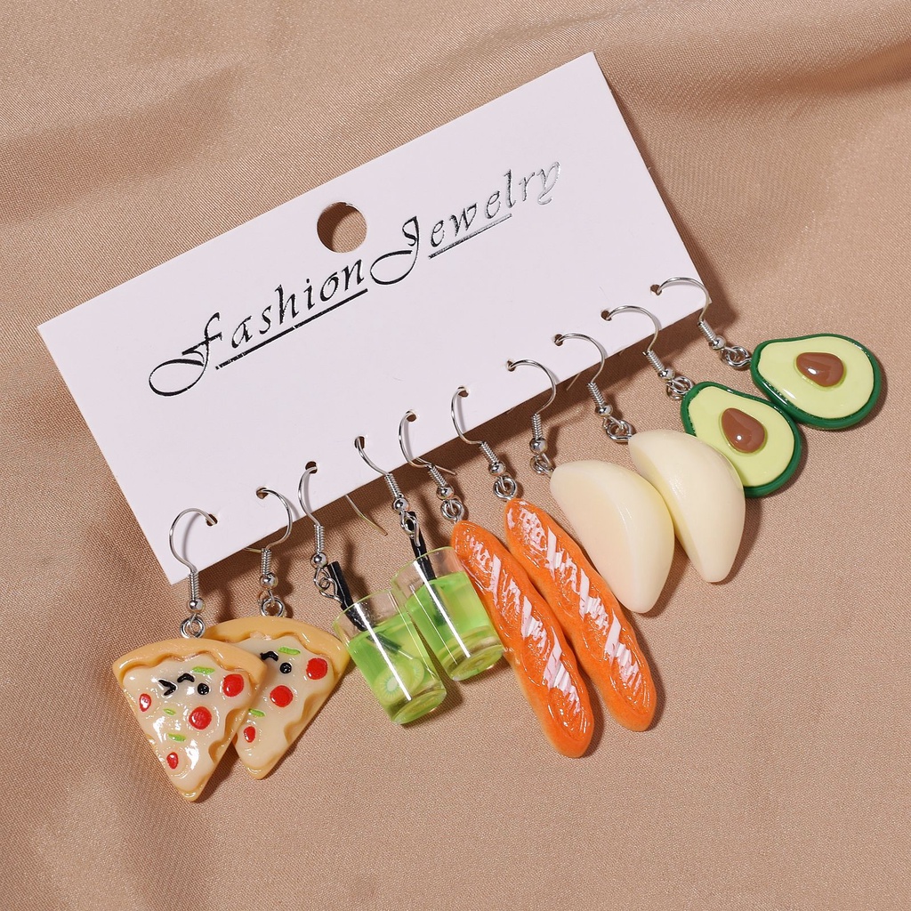 Trend Creative Pizza Bread Avocado Food Hook Earrings for Women ...