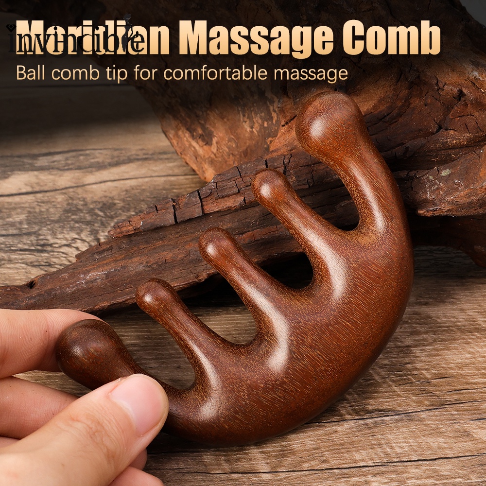 Sandalwood Five Wide Tooth Meridian Massage Comb Chinese Style TCM ...