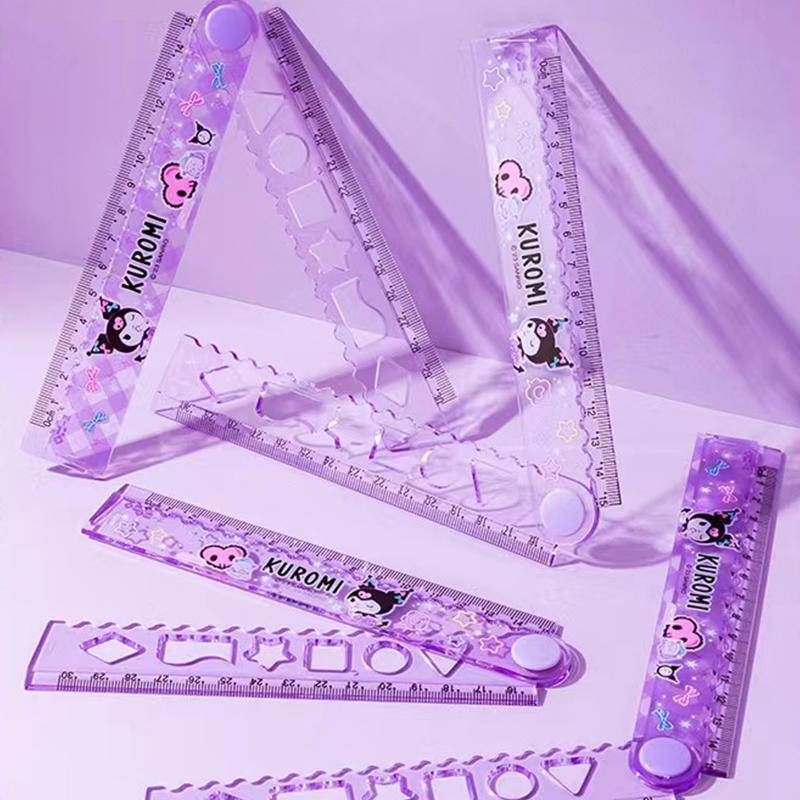 1Pcs Sanrio Kuromi clear cartoon acrylic folding straight rulers 30cm ...