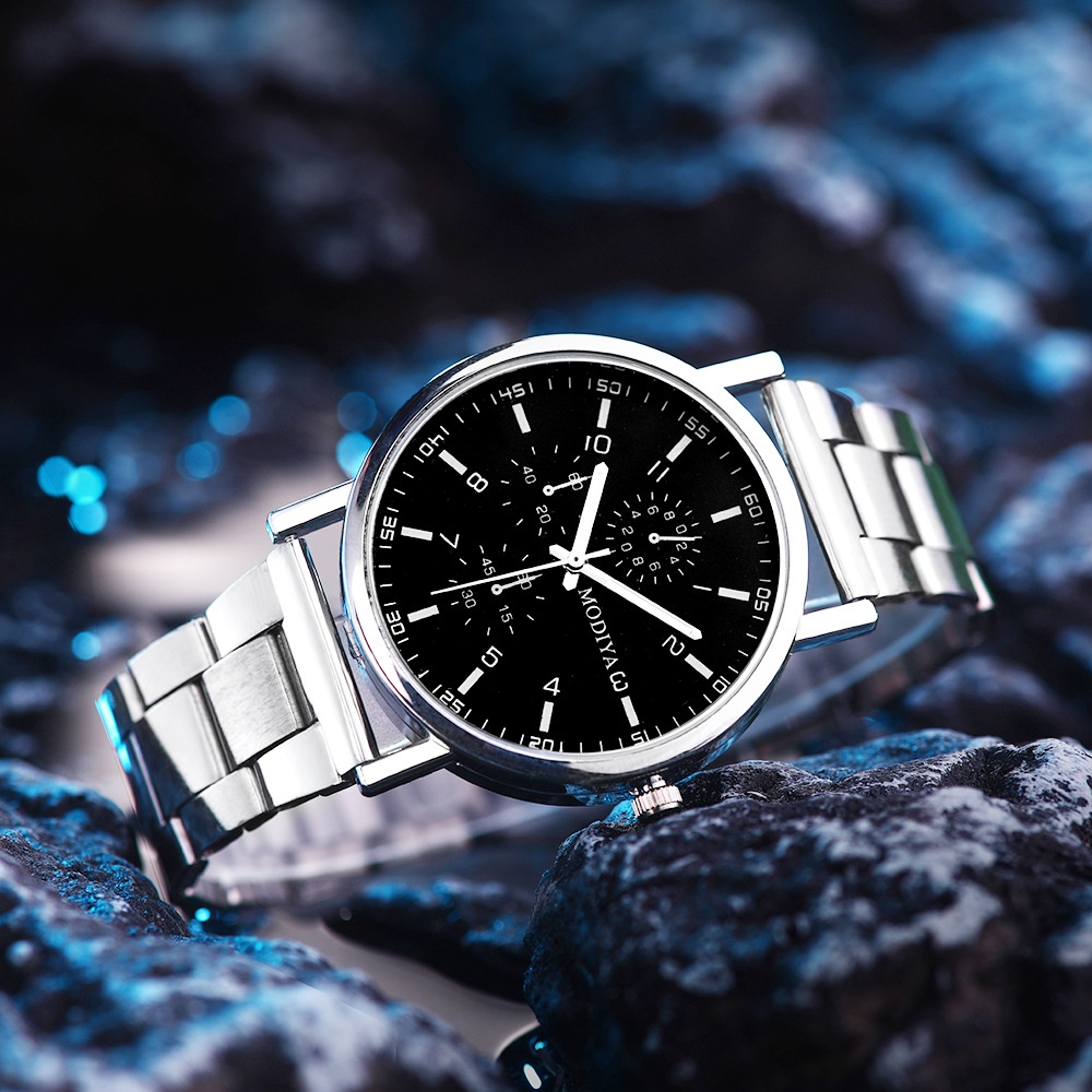 Kegllect【Watch+Bracelet】Casual Men's Quartz Watch with Steel Strap ...