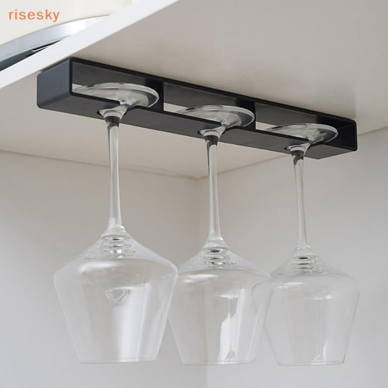 [risesky] Wine Glass Rack Under Shelf, Wine Glass Holder Under Cabinet ...