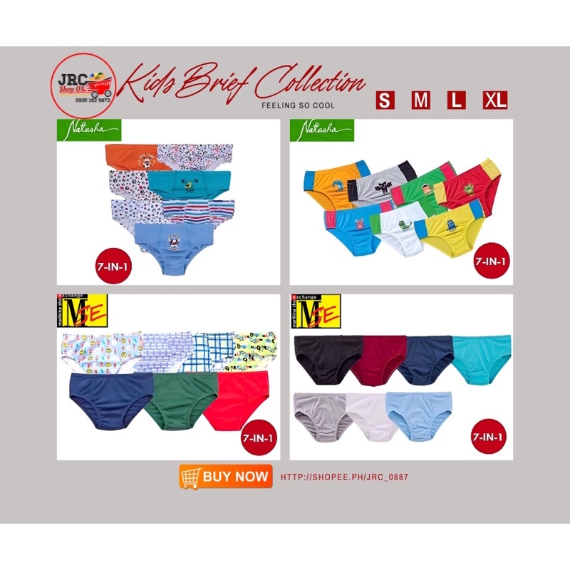 NATASHA MSE KIDS BRIEF 7 IN 1 SALE 100% ORIGINAL | Shopee Philippines