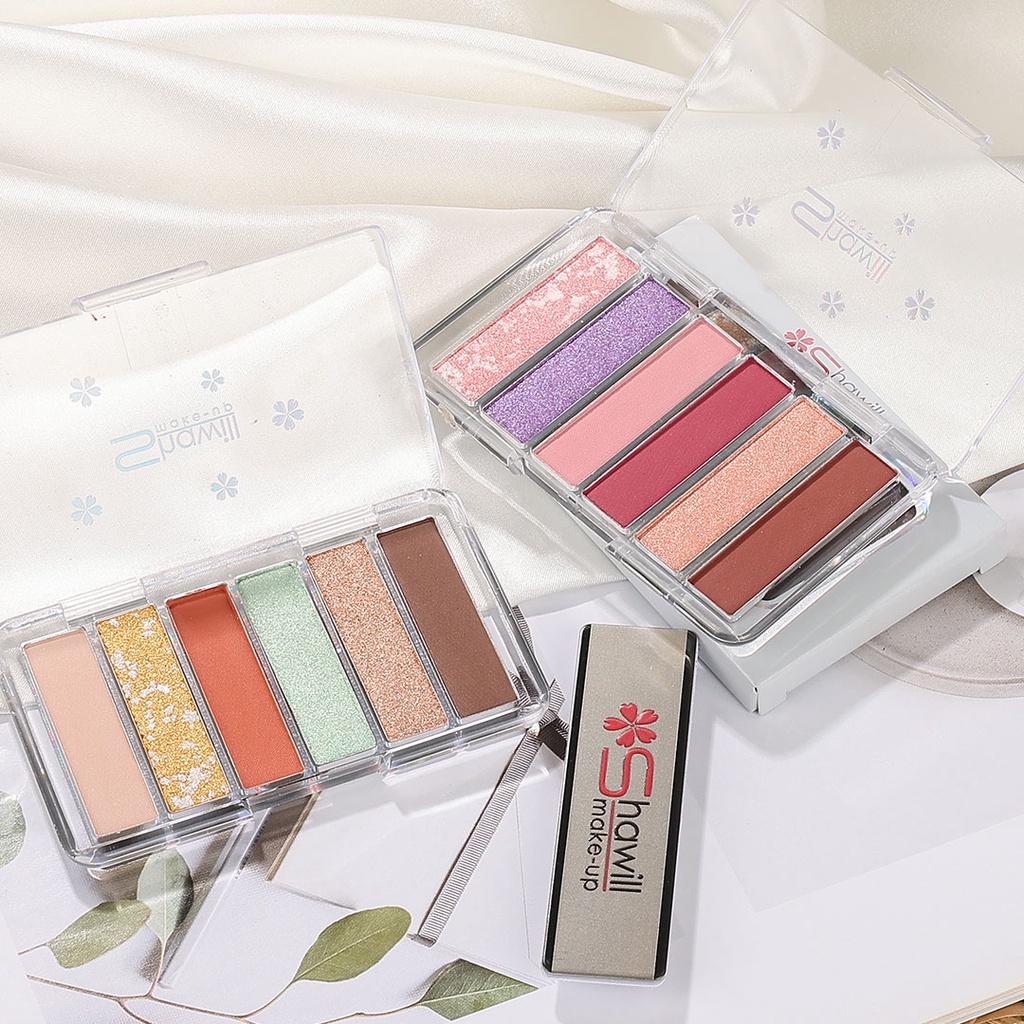 Shawill Eyeshadow Palette 6 Colors High Pigment Long Lasting Matte ...