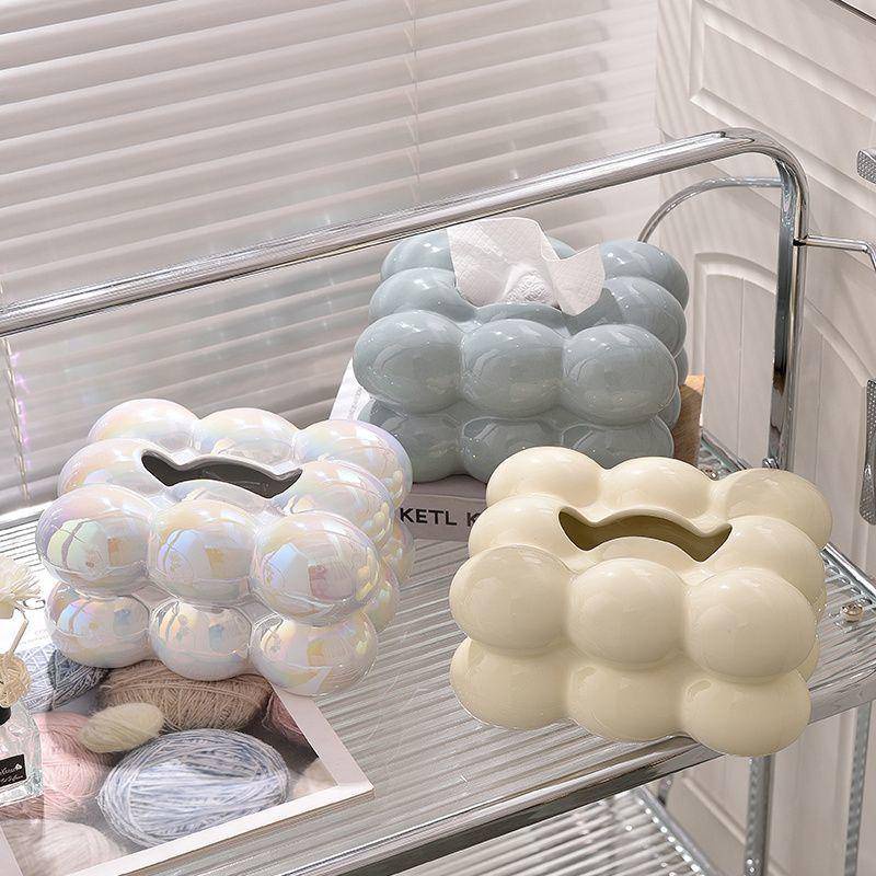 Modern ins Cream Style Marshmallow Ceramic Tissue Box Living Room ...