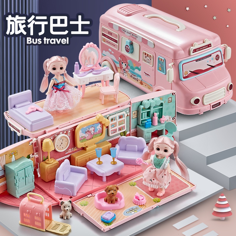 Toy Girl's Little Princess Doll House Girl's 2-3-4-6 Years Old 7 Play ...
