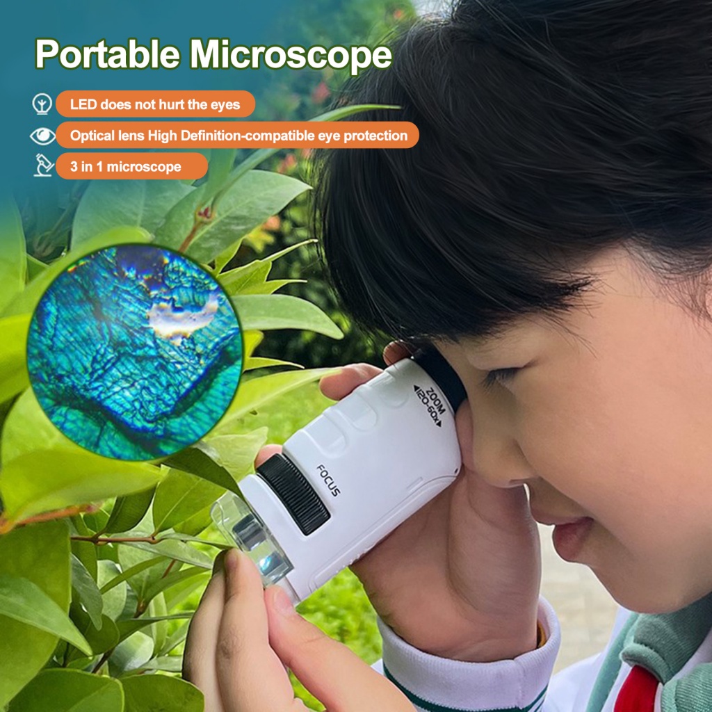 Kids Handheld Microscope Child-friendly Handheld Microscope Portable ...