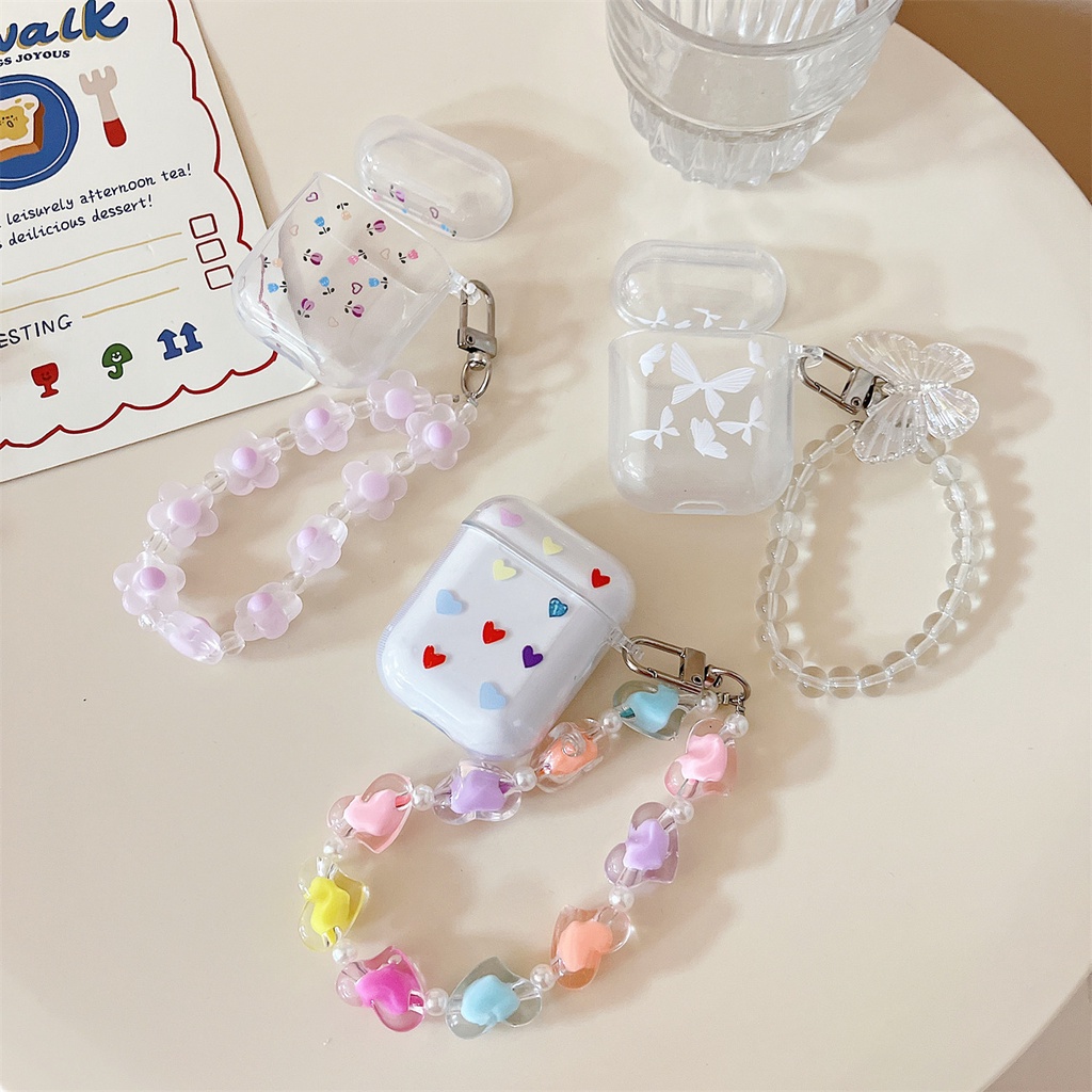 i12 inpods 12 Earphone Case Fresh Butterfly Colorful Love Heart Floral ...