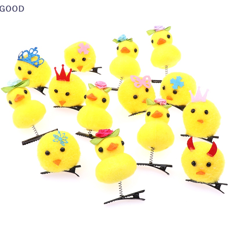 [GOOD] Cute Fashion Flocking Little Yellow Duck Animal Plush Hairpin ...