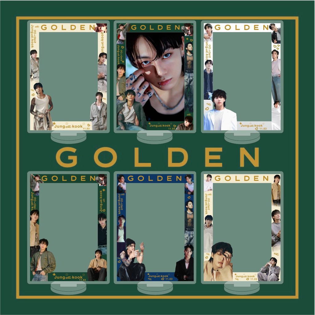 Kpop Jung Kook GOLDEN Album New Photo Frame Card Standing Sign | Shopee ...