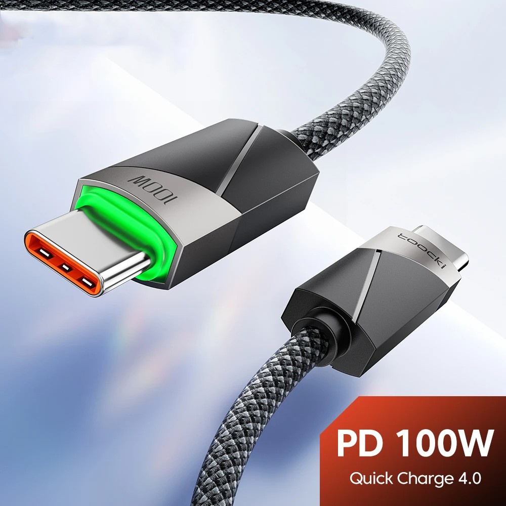 Auto Power-off PD100W USB-C to USB-C Cable 5A Fast Charging Type C To Type C Cable For mobile ...
