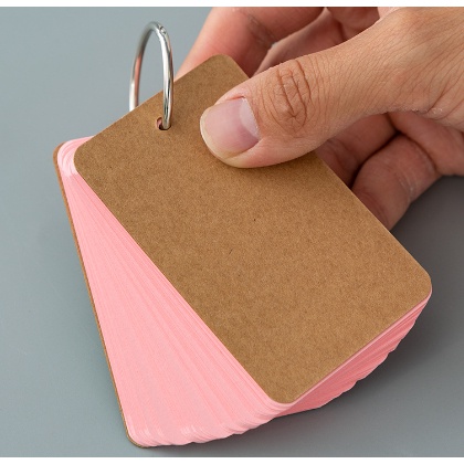 50 Pages Iron Ring Handwritten Memo Hard Blank English Word Card Loose ...