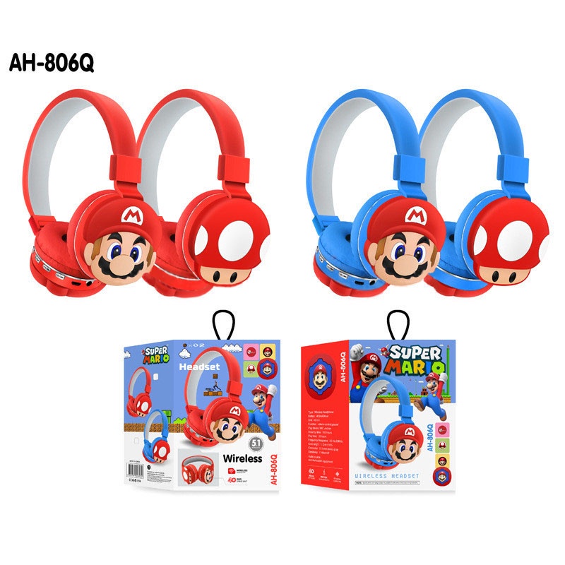 Super Mario Bros. X AH-806Q SMBX Kids Over-ear Bluetooth Headphones ...