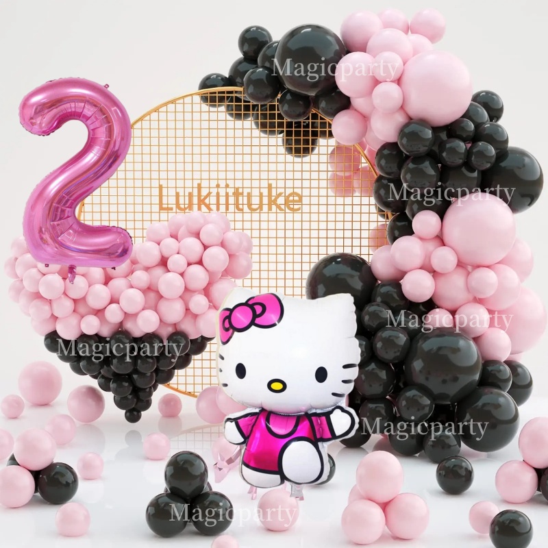 Hello Kitty Theme Pink 32Inch 1-9th Number Foil Balloons Birthday ...