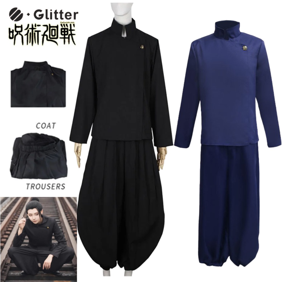 Anime Jujutsu Kaisen Geto Suguru Cosplay Costume For Men Black Blue Top ...