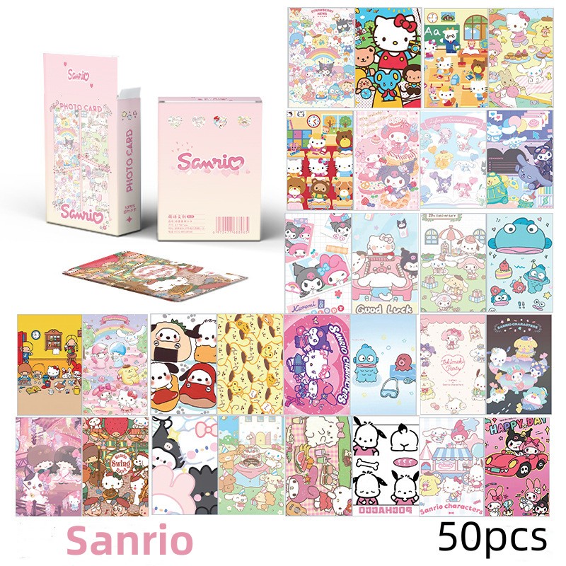30-55pcs/box GENSHIN IMPACT Photocards Cartoon Photo Sario Hello Kitty ...