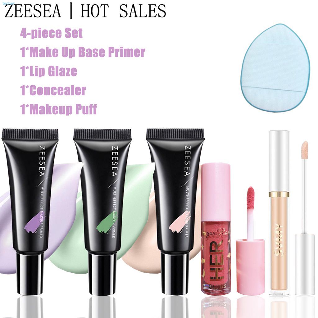 3PCS/4PCS ZEESEA Primer Makeup Base Whitening Moisturizing Brightening Cream 3-color 10g ...