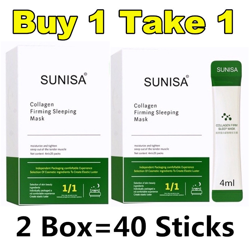 20 Pcs/Box Orginal SUNISA Collagen Firming Sleeping Mask Good Night ...