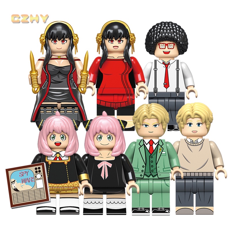 Spy Family Figures Anya Yor Forger Mini Dolls Franky Building Blocks ...
