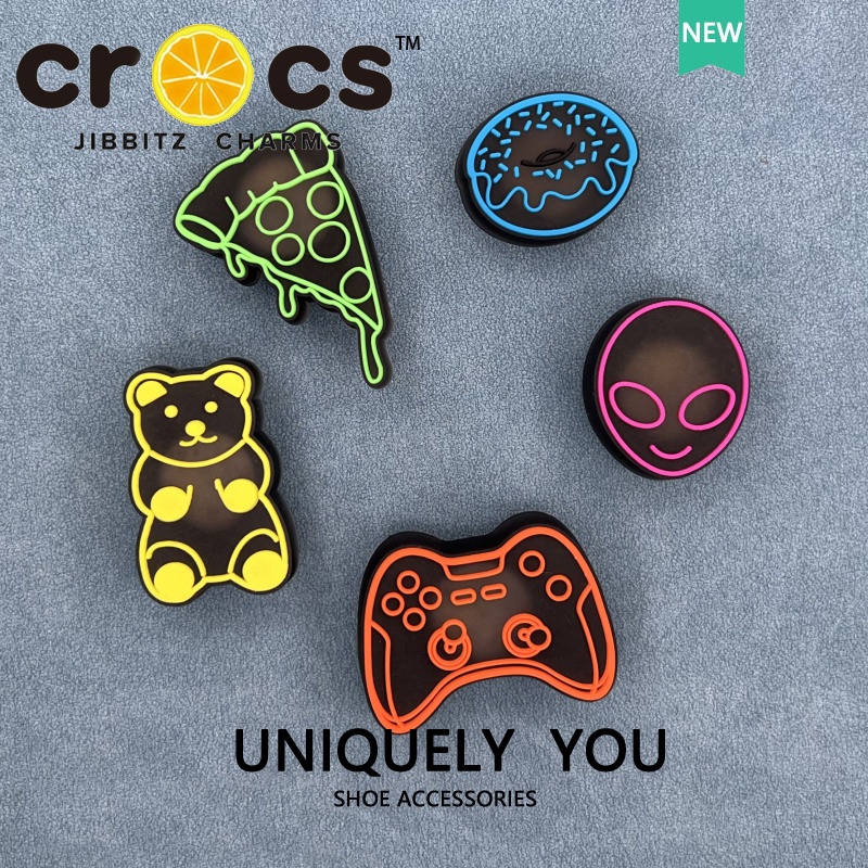 Led jibbitz crocs Shoe Buckle Flashing Light Bear Shoes Flower Cute ...