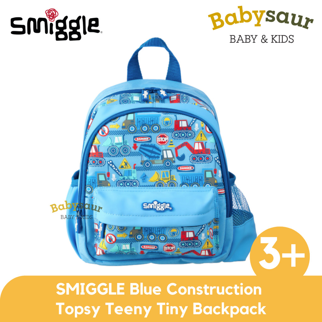 SMIGGLE 100% Original Blue Construction Topsy Teeny Tiny Backpack ...