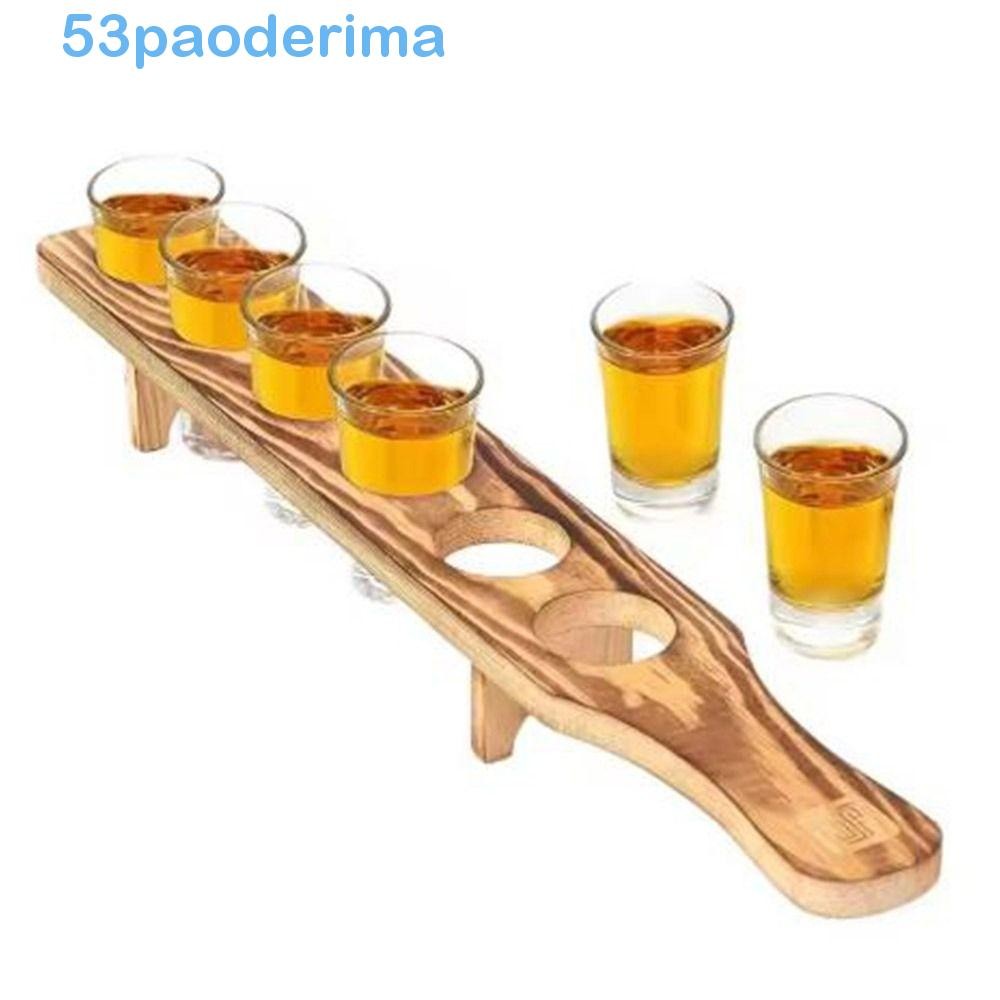 PAODERIMA Spirits Glass Holder Dispenser, with 6 Glasses Glass Cup Rack ...