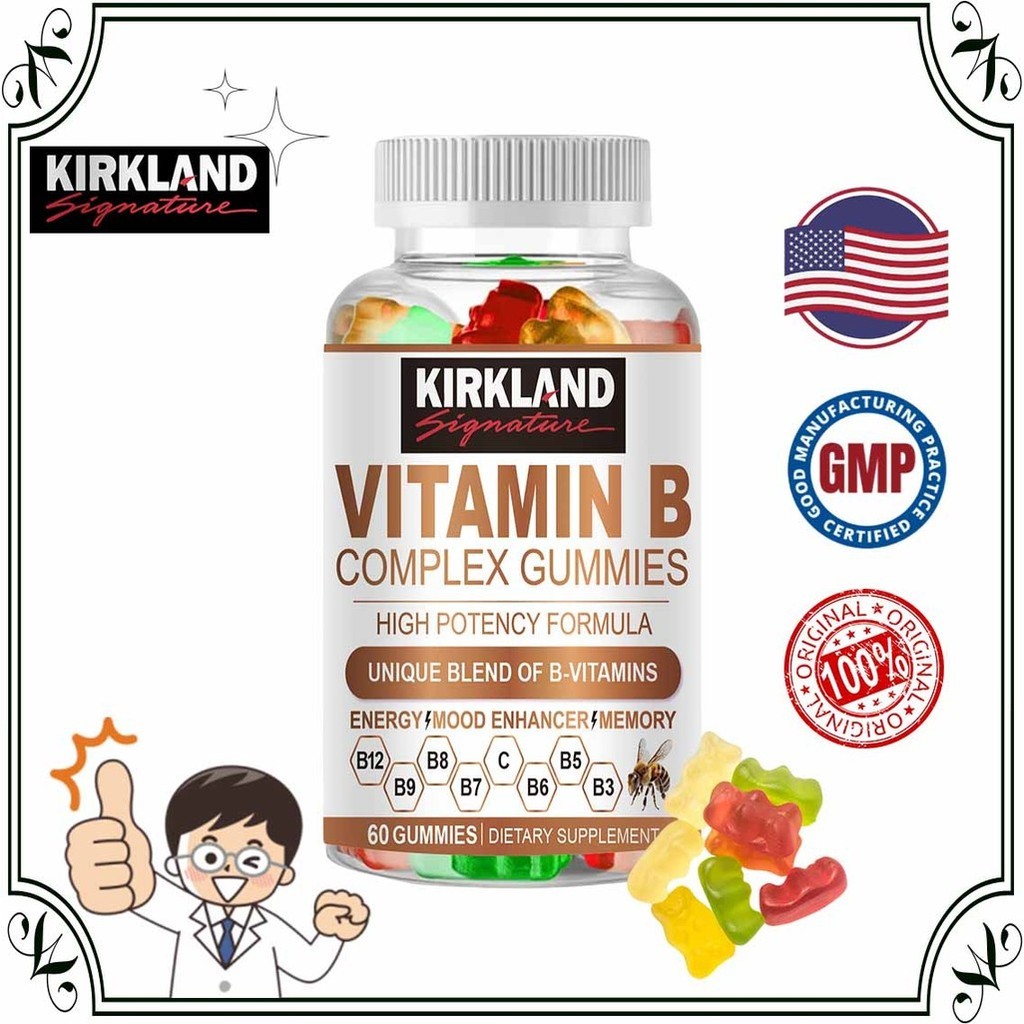KIRK--LAND Vitamin B Complex Gummies, Energy and Immune System Support ...