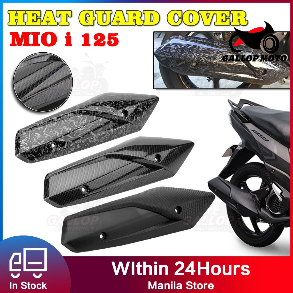 YAMAHA MIO i125 MUFFLER COVER GLOSSY CARBON / MIO i 125 HEAT GUARD OEM ...