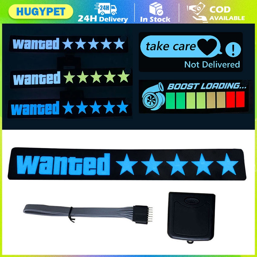 Car LED Decoration Light Sticker Flashing Lights Windshield Glow Panel ...