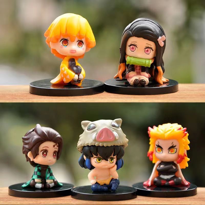 New Kimetsu No Yaiba Blind Box Hand-Made Inflammatory Column Desktop Tanjirou Nezuko Decoration ...