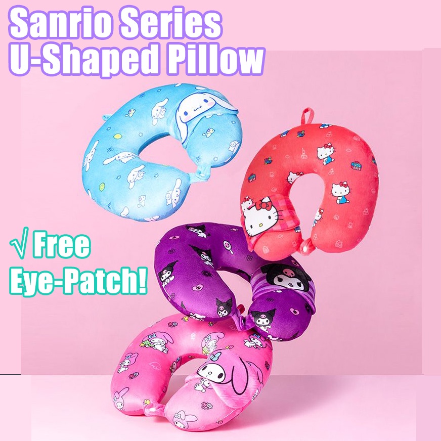 【Free Eye Patch】MINISO Cute Sanrio U-shaped Pillow with Eye Patch Anime ...