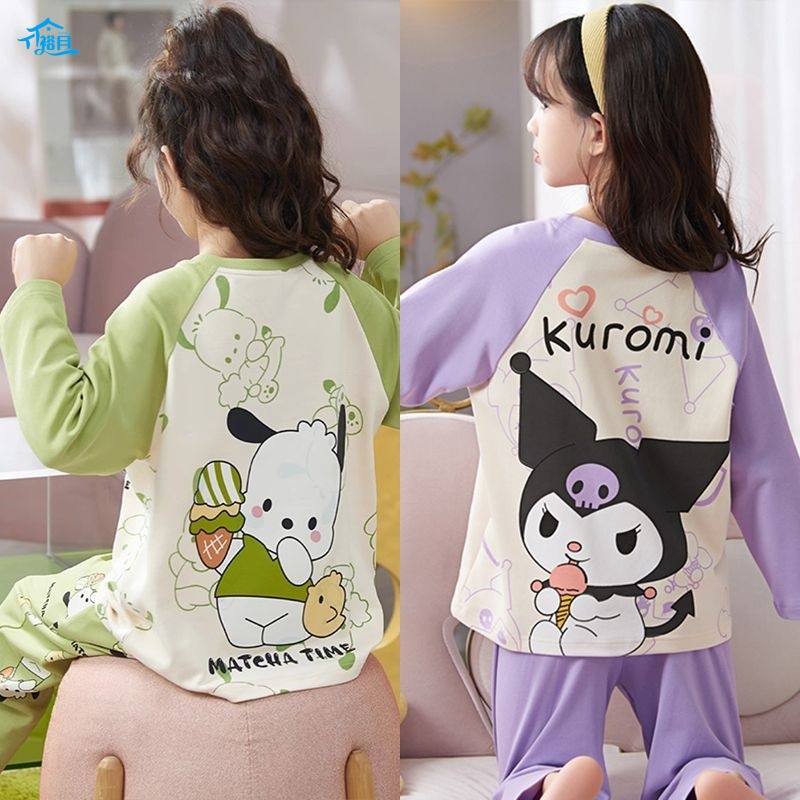 Pochacco Kids Pajamas Girls Fall Thin Long-sleeved Family Cartoon Home ...