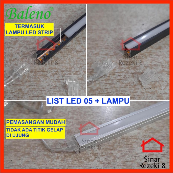 List LED 05 + Lights 1 MTR / Aluminum Home Strip Rulam Lis Housing ...