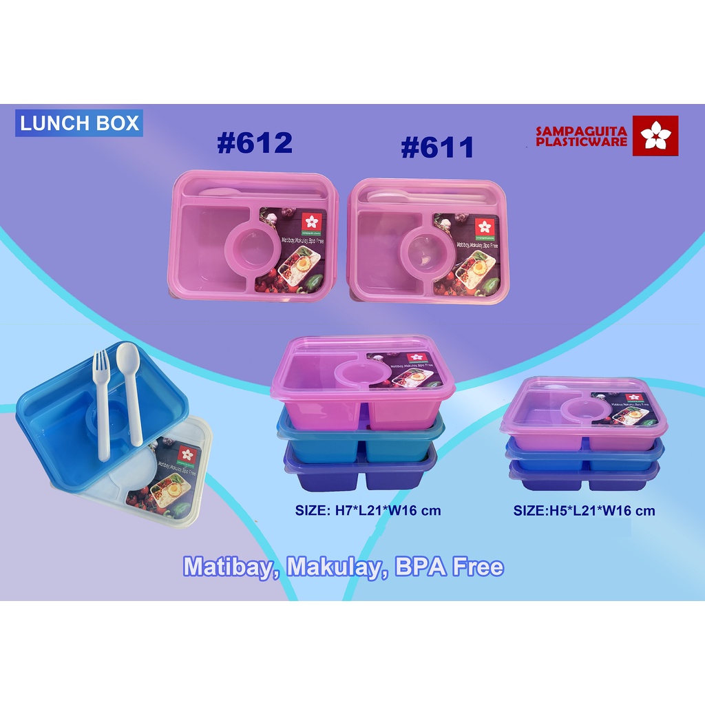 Sampaguita Lunch box with fork and spoon, adult bento lunch box ...
