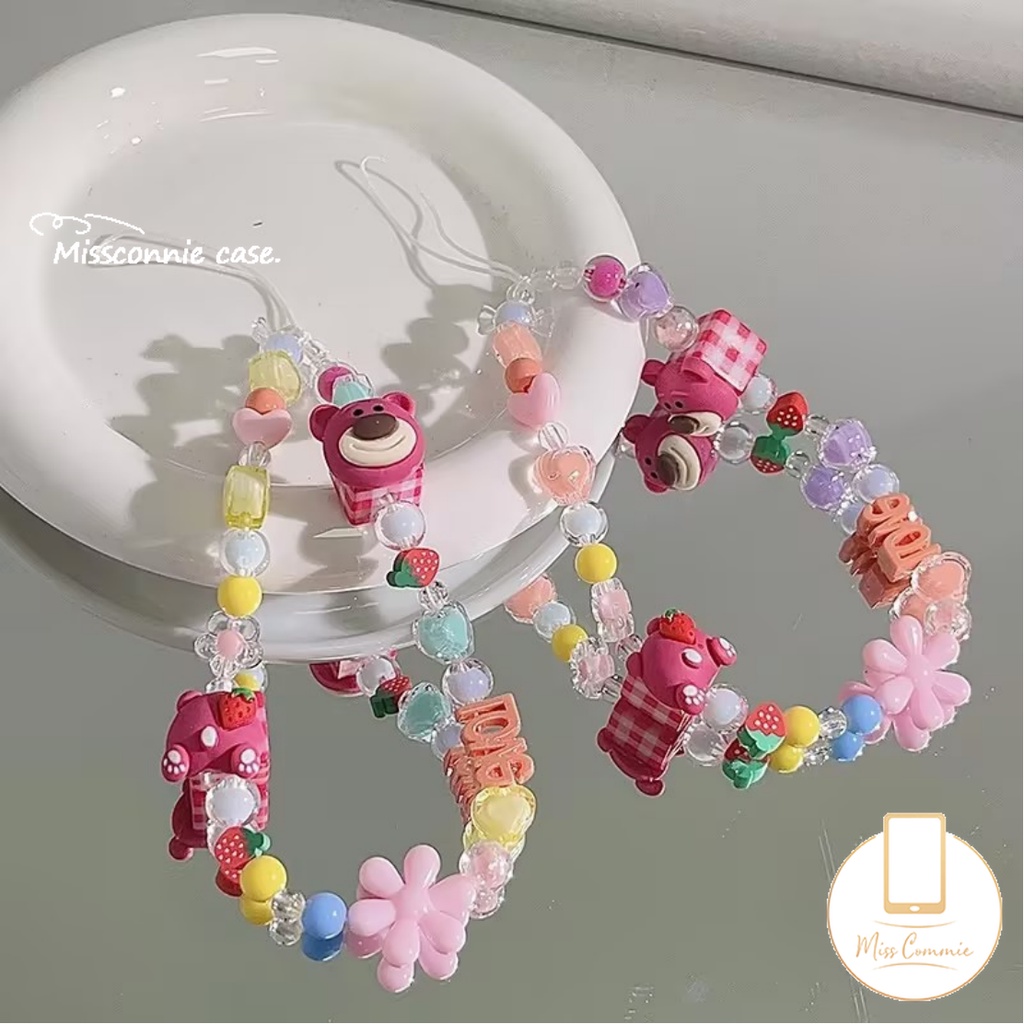 Fashion Acrylic Crystal Colorful Phone Case Chain Strap for Sweet Cute ...