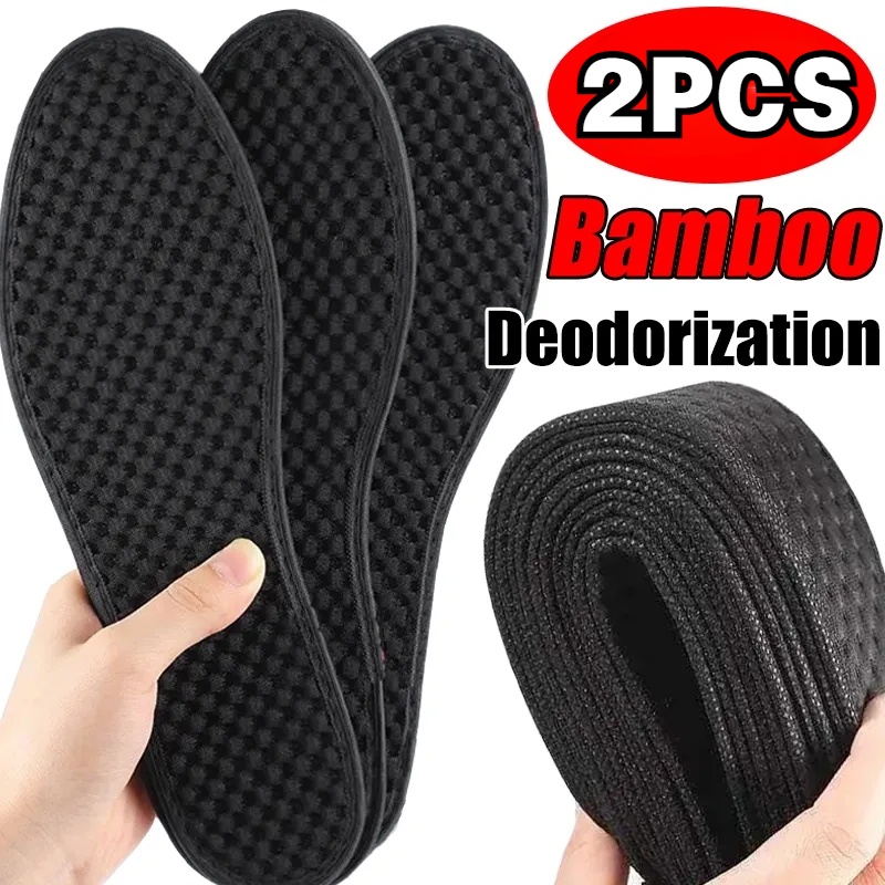2PCS Unisex Sport Absorb-Sweat Insert Soles/Bamboo Breathable Charcoal ...