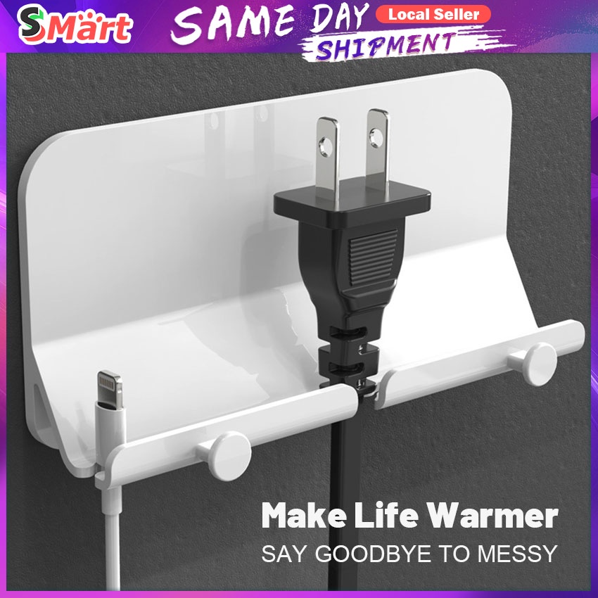 Wall Charger Holder Hook Phone Hanging Stand Cable Organizer Hanger ...
