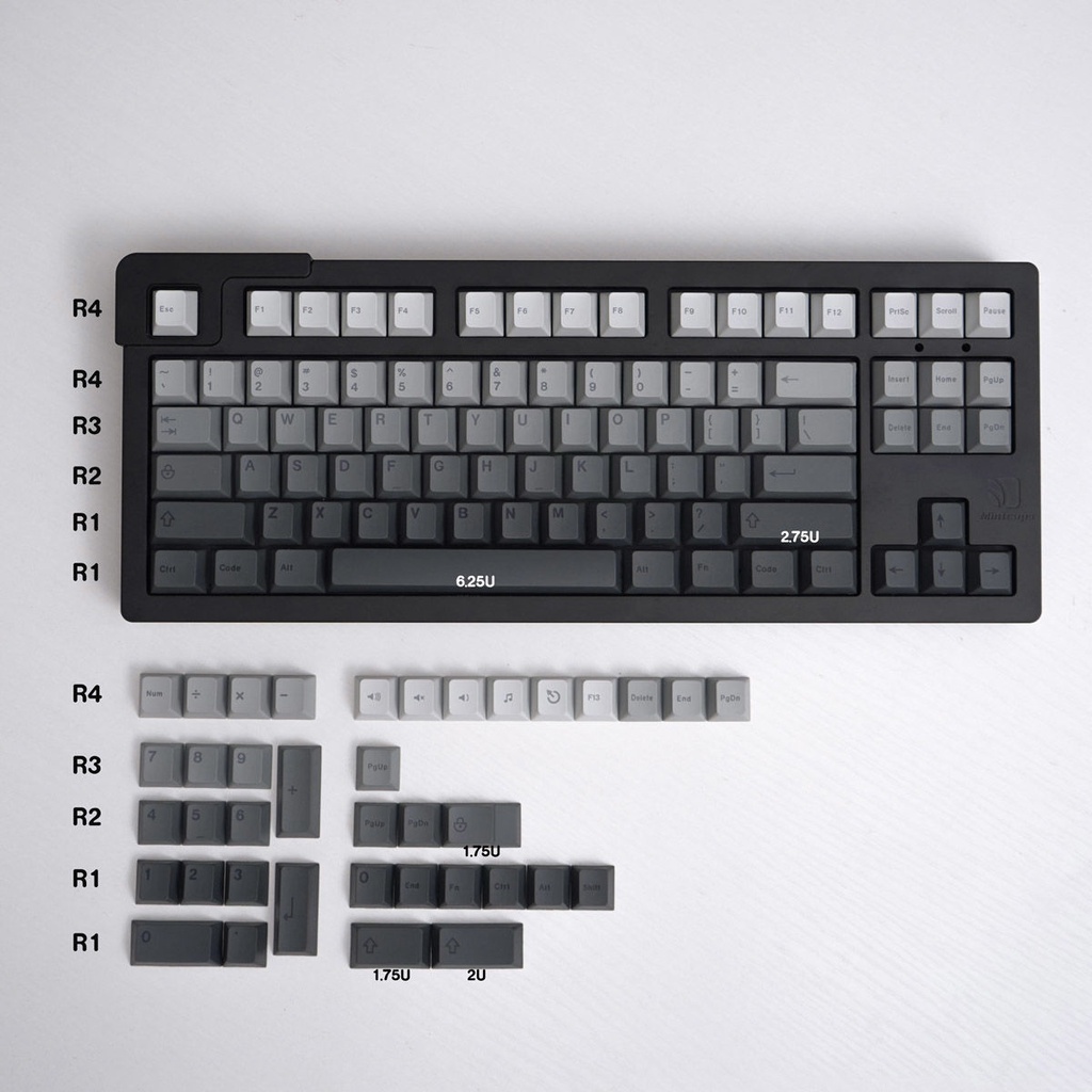 Gray Gradient 125-Key Keycap PBT Sublimation Original Factory Height ...