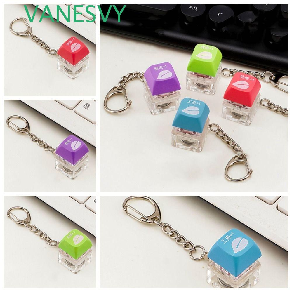 AENEH Wooden Fish Keyboard Keychain, LED Wooden Fish Mechanical ...