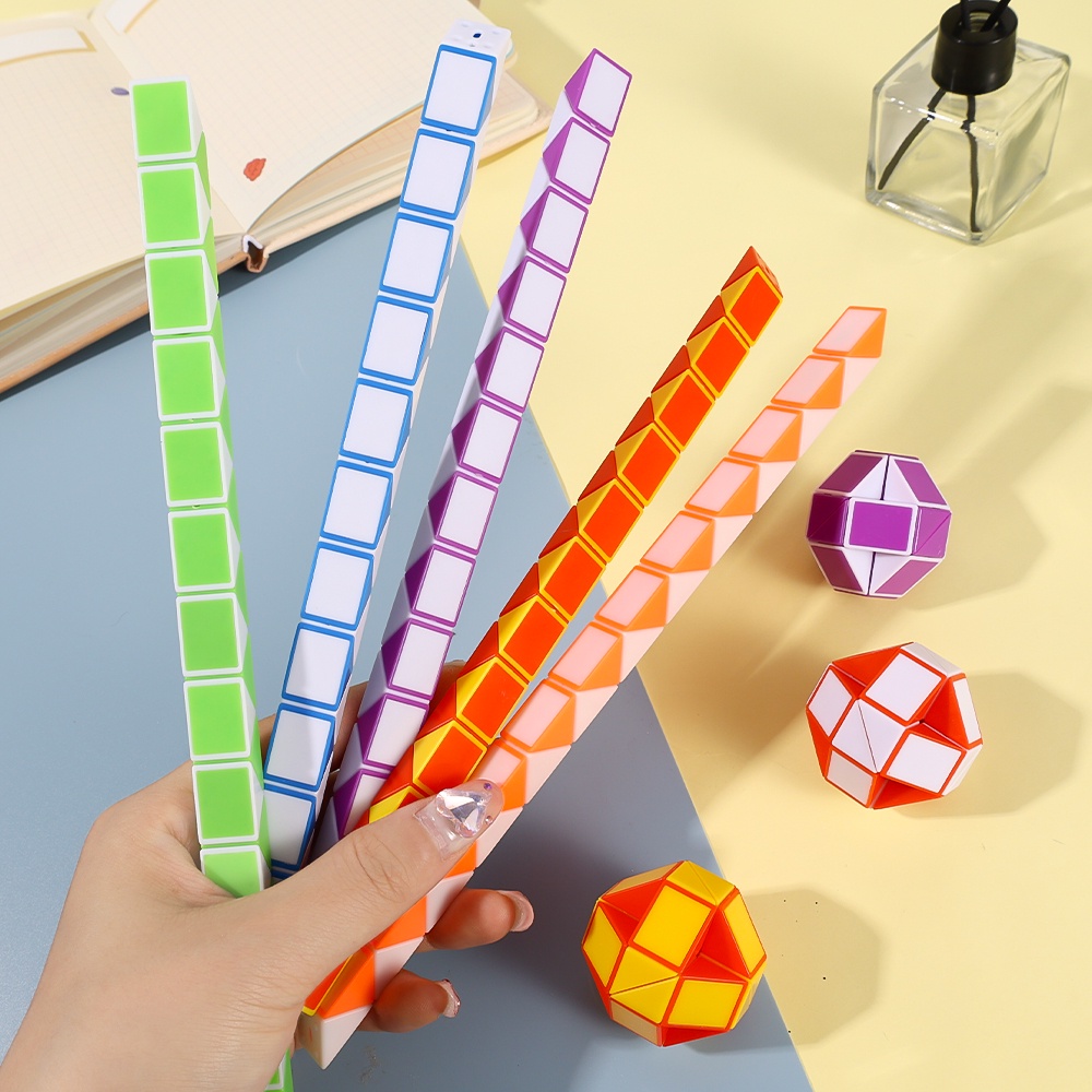 Kids Twist Folding Educational Toy / Folding Snake Ruler Puzzle Cube ...