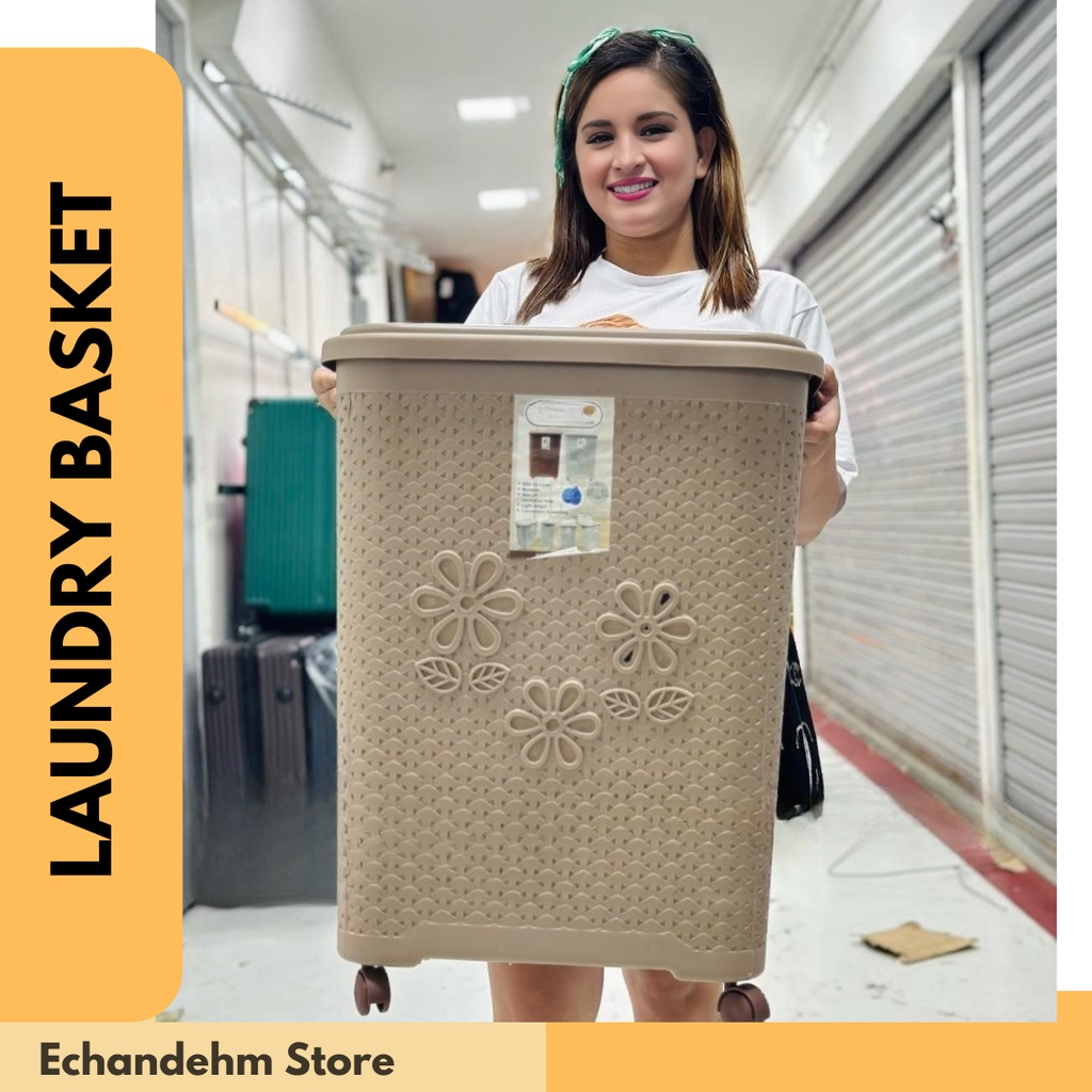 Blossom Estetik Laundry Basket Plastic Aesthetic Rattan Basket with ...