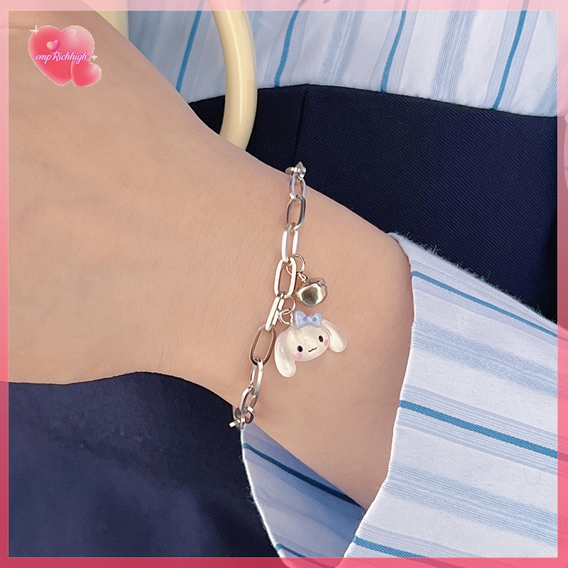 QrhYK> Sanrio Bell Bracelet Female Cute Cinnamoroll Kuromi Pompompurin ...