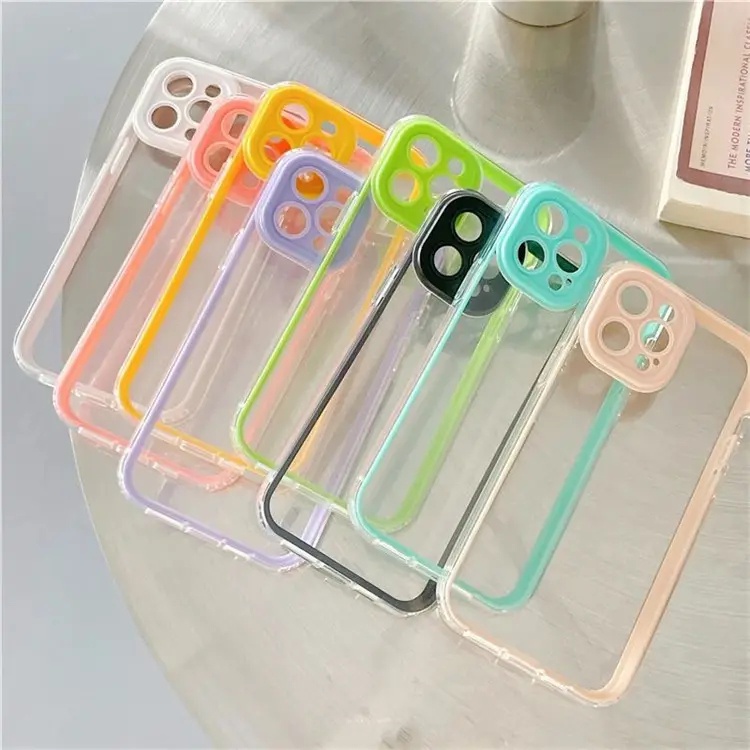 Casing for iphone 15 iphone 15 pro ip 15 pro max 3in1 Macaron Clear ...