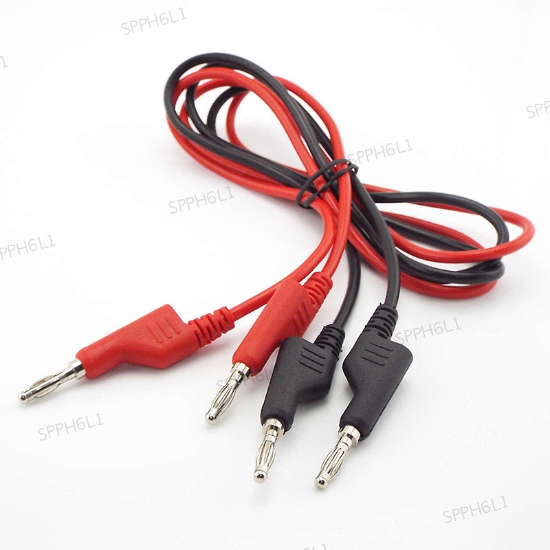 1M Test Lead 10A 4mm Double Ended Banana to Banana Plug Electrical Dual ...