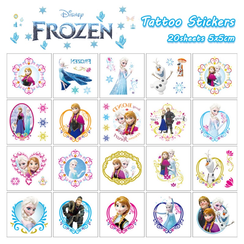 20 Sheets/Bag Frozen Series Cartoon Queen Elsa Tattoo Stickers Children ...