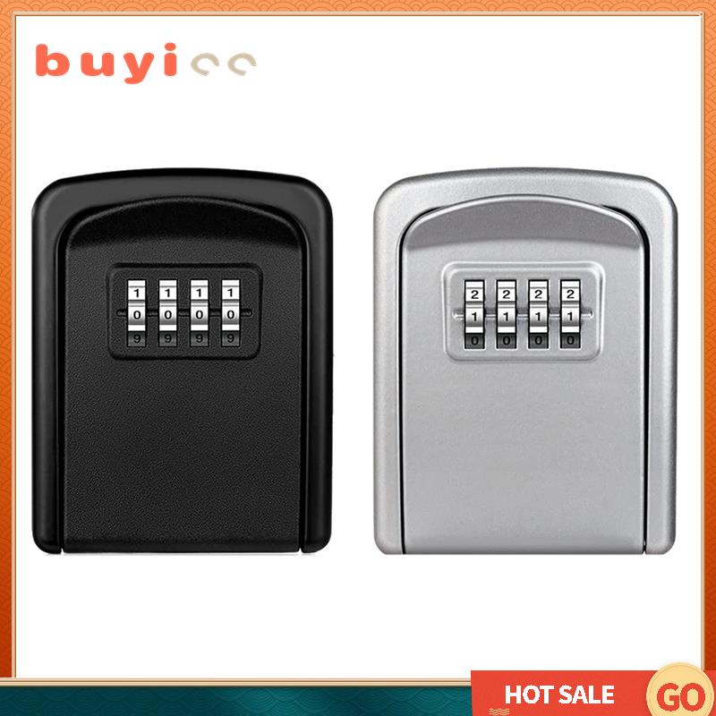 【Buyi00】Key Lock Box Wall Mounted 4 Digit Combination Lock Box for ...