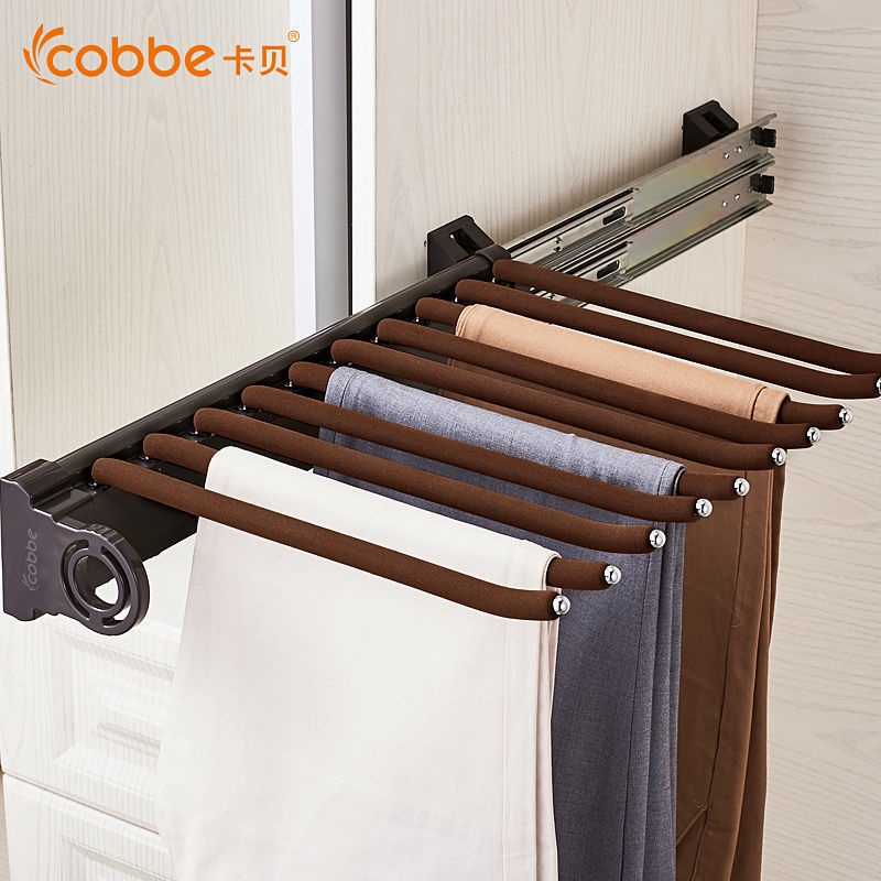 Built-in Pull-out Trouser Rack Expandable Wardrobe Side-Mounted Hanging ...