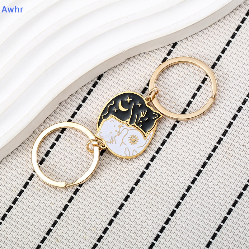 Awhrme 1Pair Cute Creative Black And White Cartoon Sun Moon Cat ...