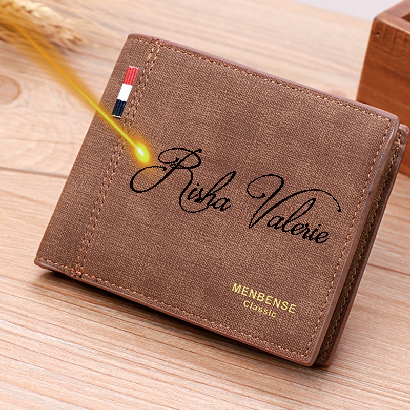 Personalized Name Men's Wallets Fashion Leather Wallet for Men Tri-fold ...