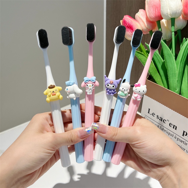 Sanrio Kawaii Hello Kitty Soft Toothbrush Kuromi Cinnamoroll Candy ...