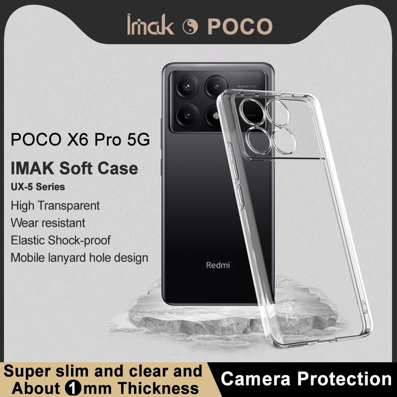 Imak Casing POCO X6 Pro 5G Transparent Soft TPU Back Case Clear ...